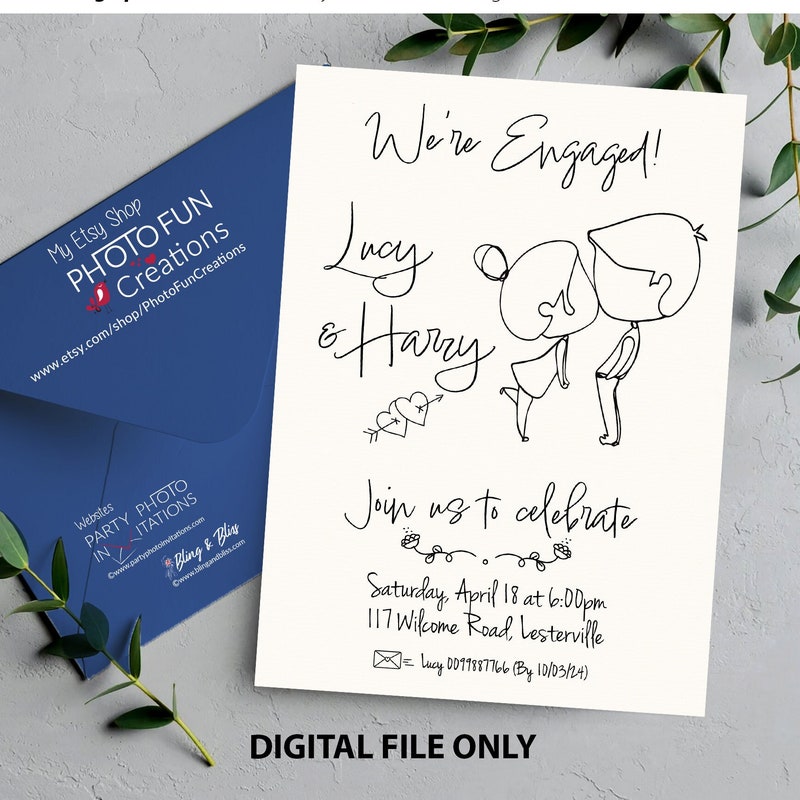 Hand Drawn Invite - Etsy