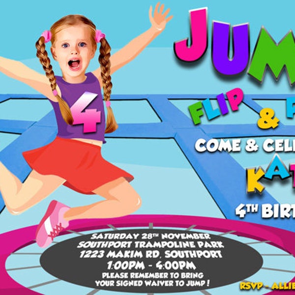 Sky Zone Invitation - Etsy