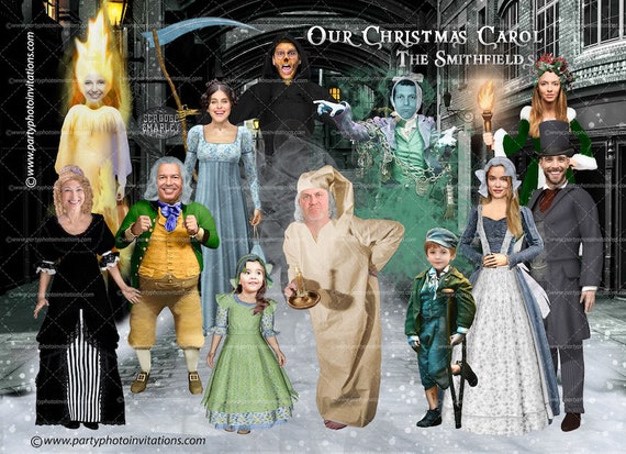 Scrooge Christmas Card, A Christmas Carol Family Christmas Card, Funny ...