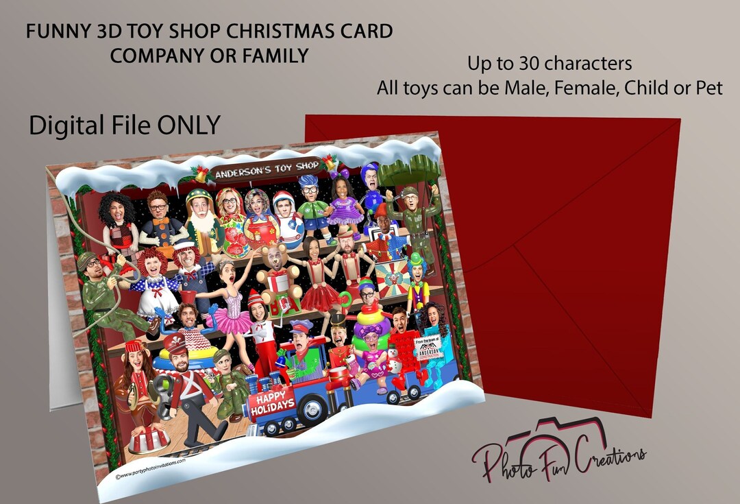 Funny Toy Shop Christmas Card: Personalized 3D Photo (digital File) - Etsy