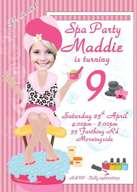 Spa Party, Girls' Spa Birthday Party Invitation DIGITAL FILE ...