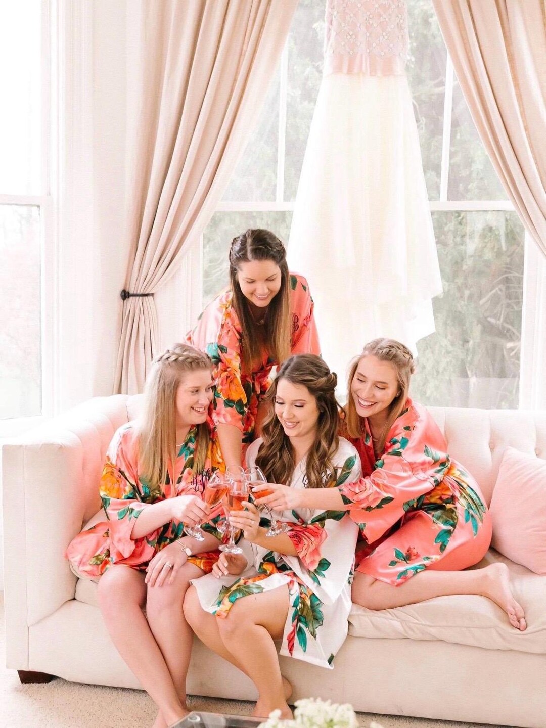 Bridesmaid Robes, Bridal Gift, Bride Robe, Getting Ready Robes, Satin ...