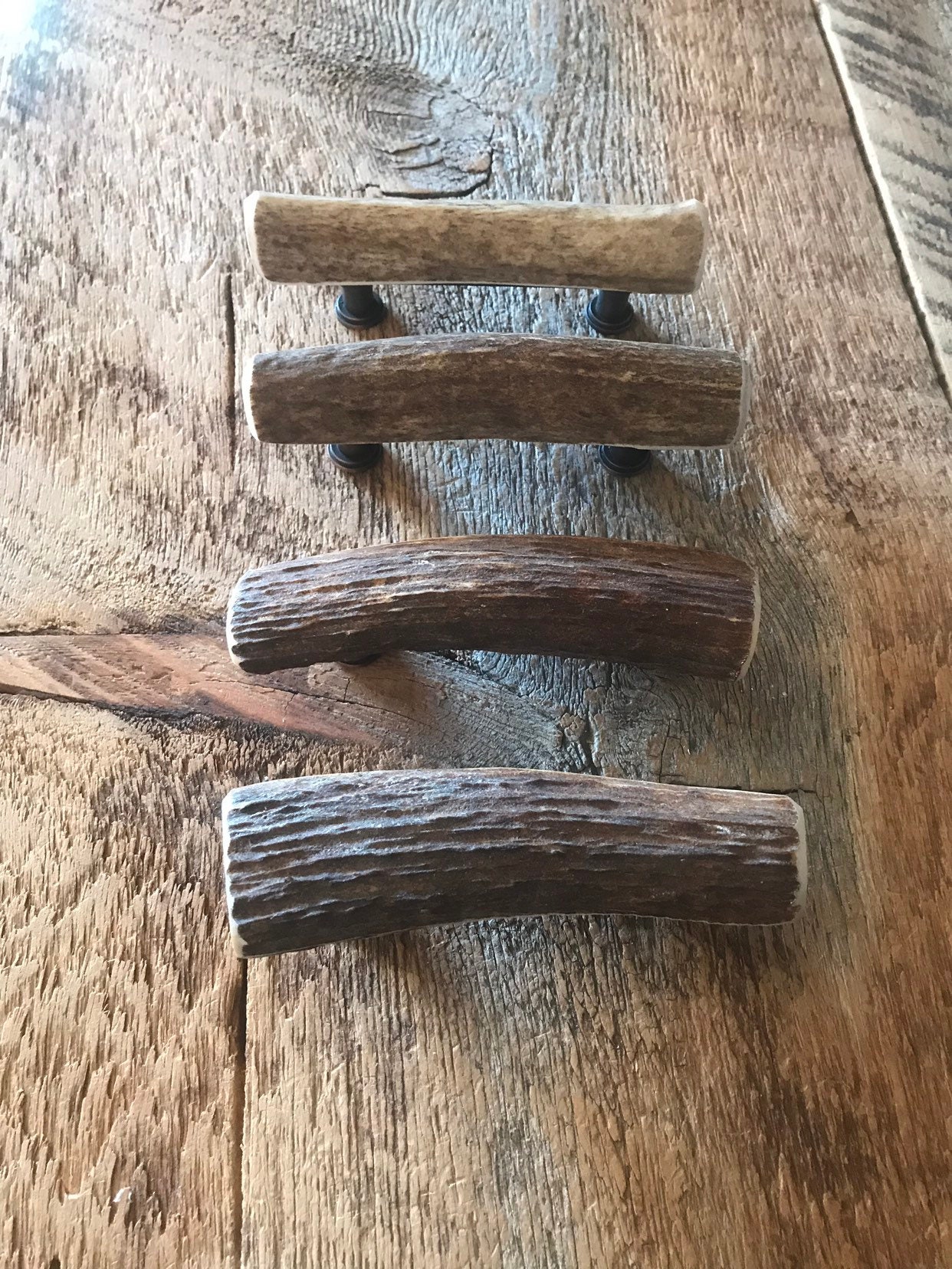 4.5”-5” Real Natural Elk Antler Cabinet Handle, Drawer Pulls (1 Each ...