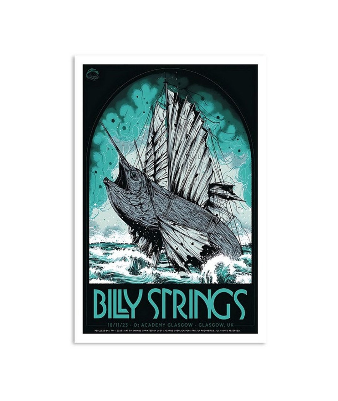 Billy Strings Poster November 18 2023 O2 Academy Glasgow - Etsy