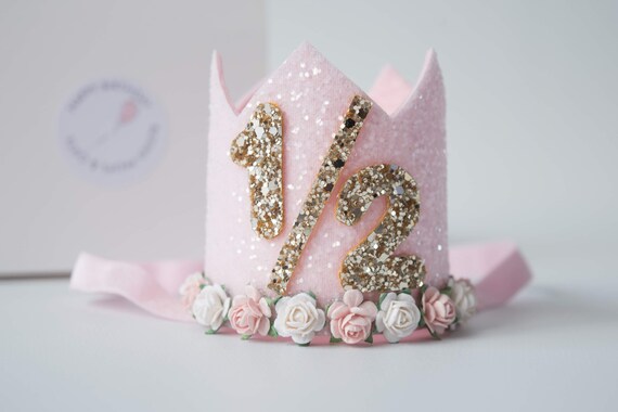 Half Birthday Crown Baby Girl Half Way to One Half | Etsy UK
