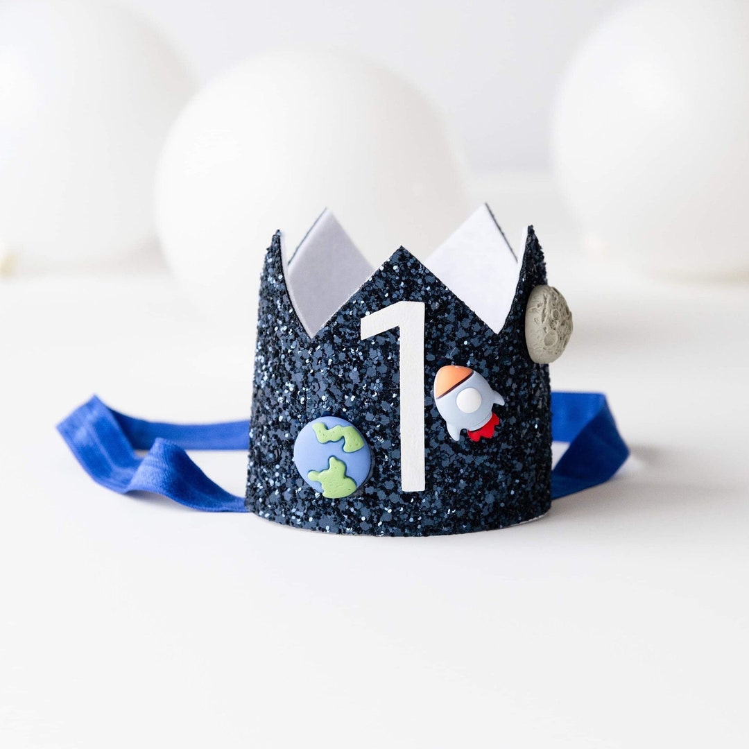 First Trip Around the Sun Birthday Crown, Space Themed Birthday, 1st ...