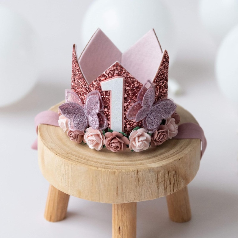 Purple Flower First Birthday Crown - Etsy UK
