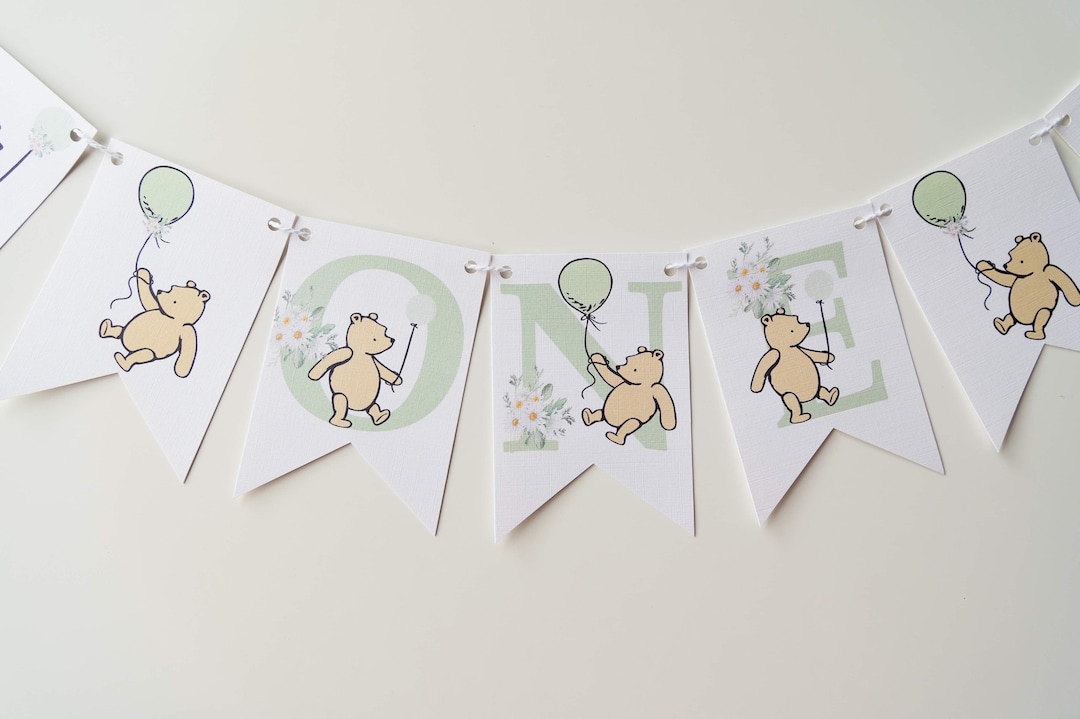 First Birthday Bunting, Boys 1st Birthday Decorations, One Bunting ...