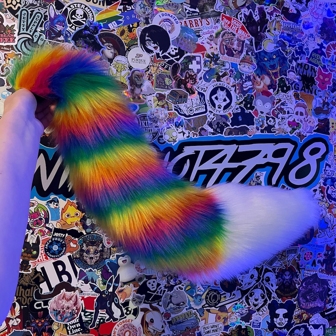 Rainbow Fursuit Tail - Etsy