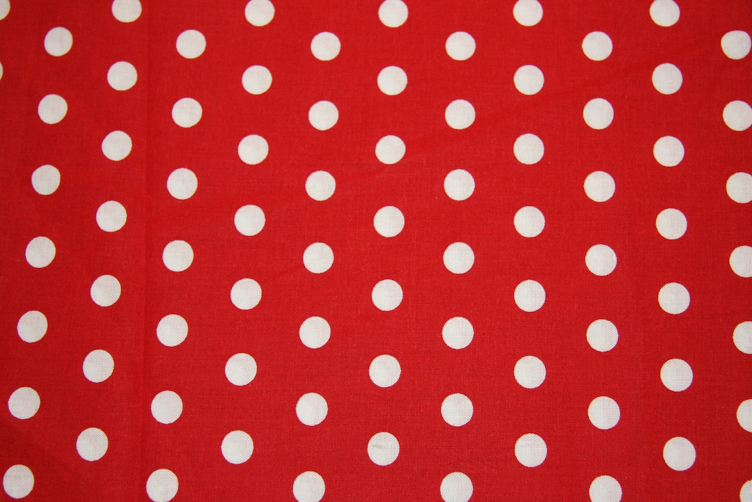 1/2" Red Polka Dot Cotton Fabric SHIPS FAST Polka Dot Cotton Fabric for ...