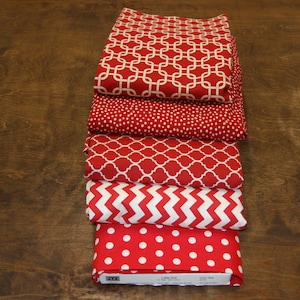 3/4" Red Polka Dot Cotton Fabric Fat Quarter Quilting Sewing Crafts ...