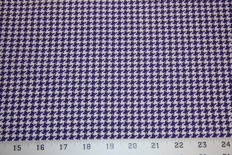Purple Happy Houndstooth Cotton Fabric SHIPS FAST Free - Etsy