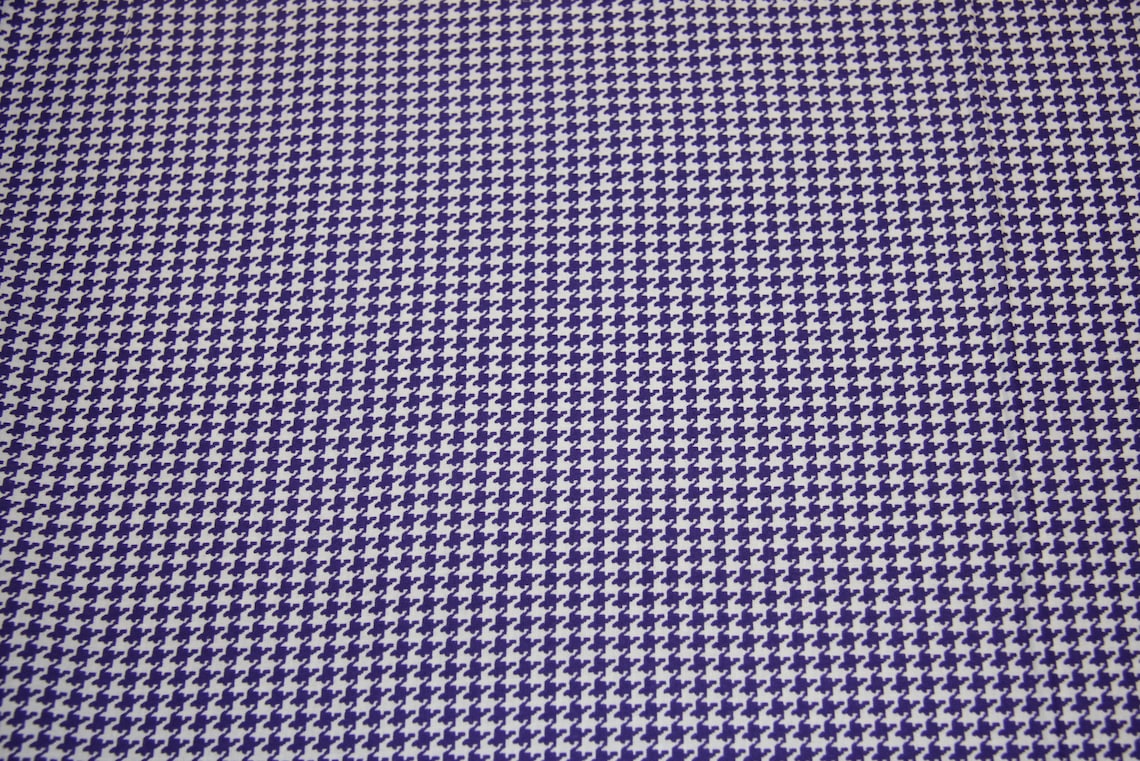 Purple Happy Houndstooth Cotton Fabric SHIPS FAST Free | Etsy