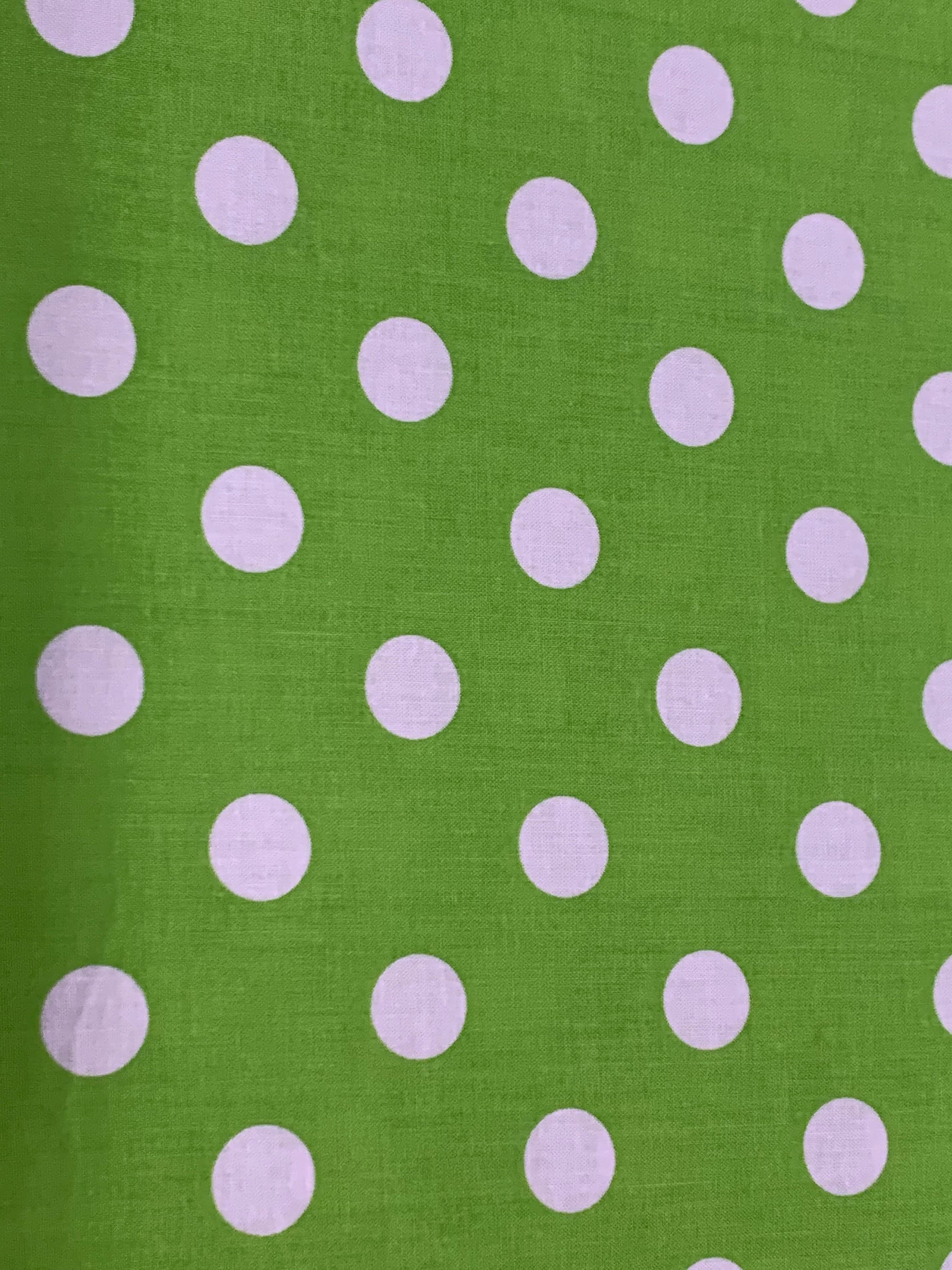 3/4 Lime Green Polka Dot Cotton Fabric Quilting sewing | Etsy