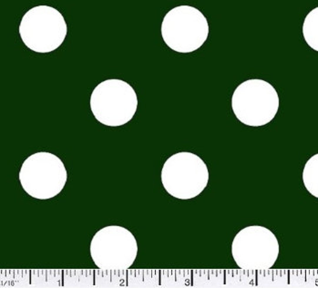 3/4" Dark Green Polka Dot Cotton Fabric Quilting Sewing Crafts Clothing ...