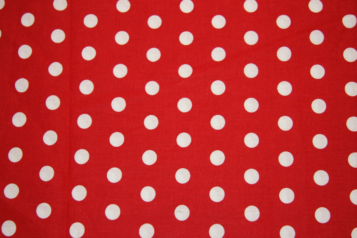 1/2 Red Polka Dot Cotton Fabric SHIPS FAST Polka Dot | Etsy