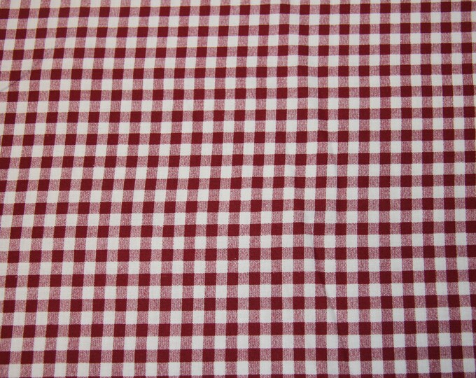 Gingham - Maroon Cotton Fabric SHIPS FAST Free Shipping Available ...