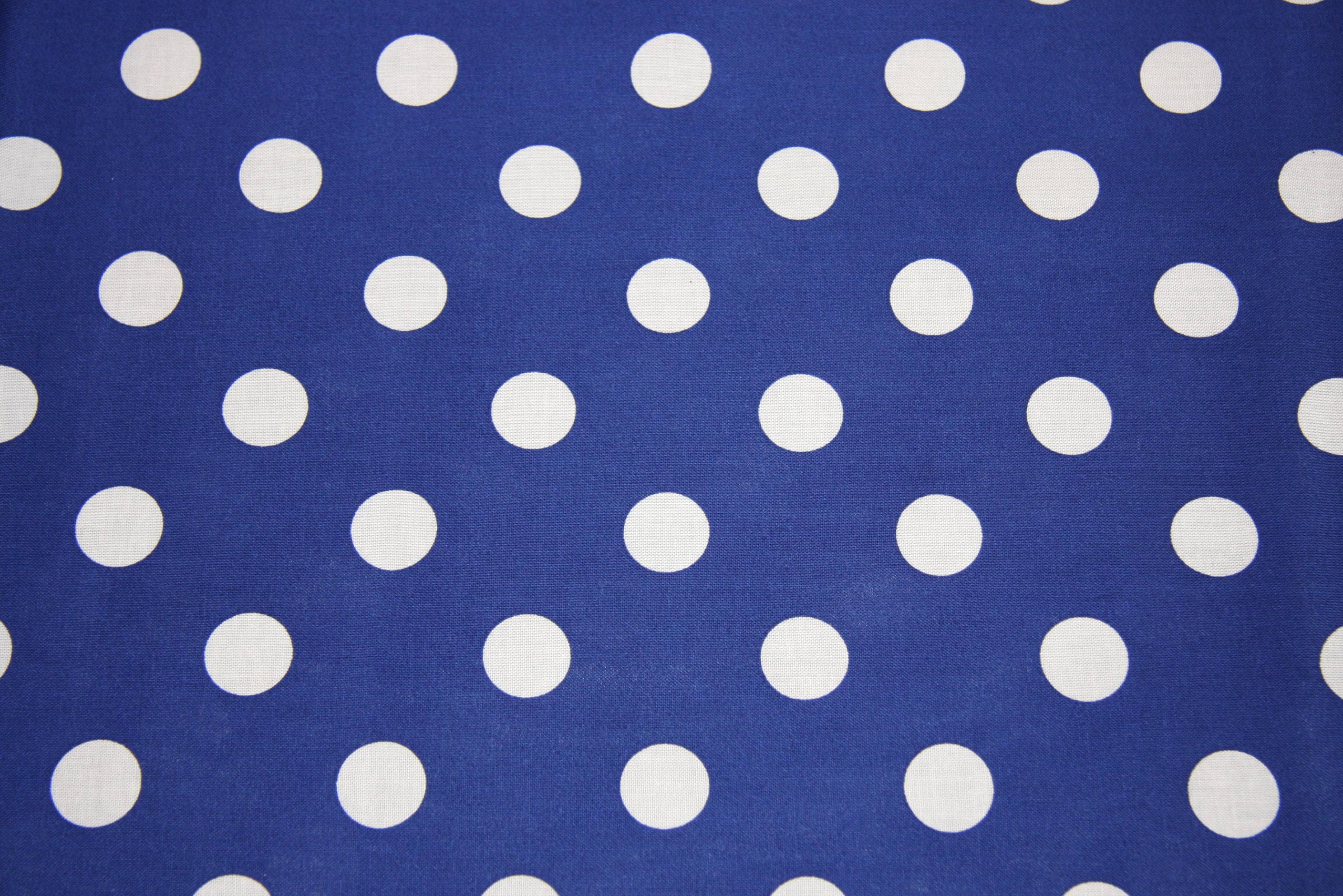 3/4" Blue Polka Dot Cotton Fabric SHIPS FAST Polka Dot Cotton Fabric ...