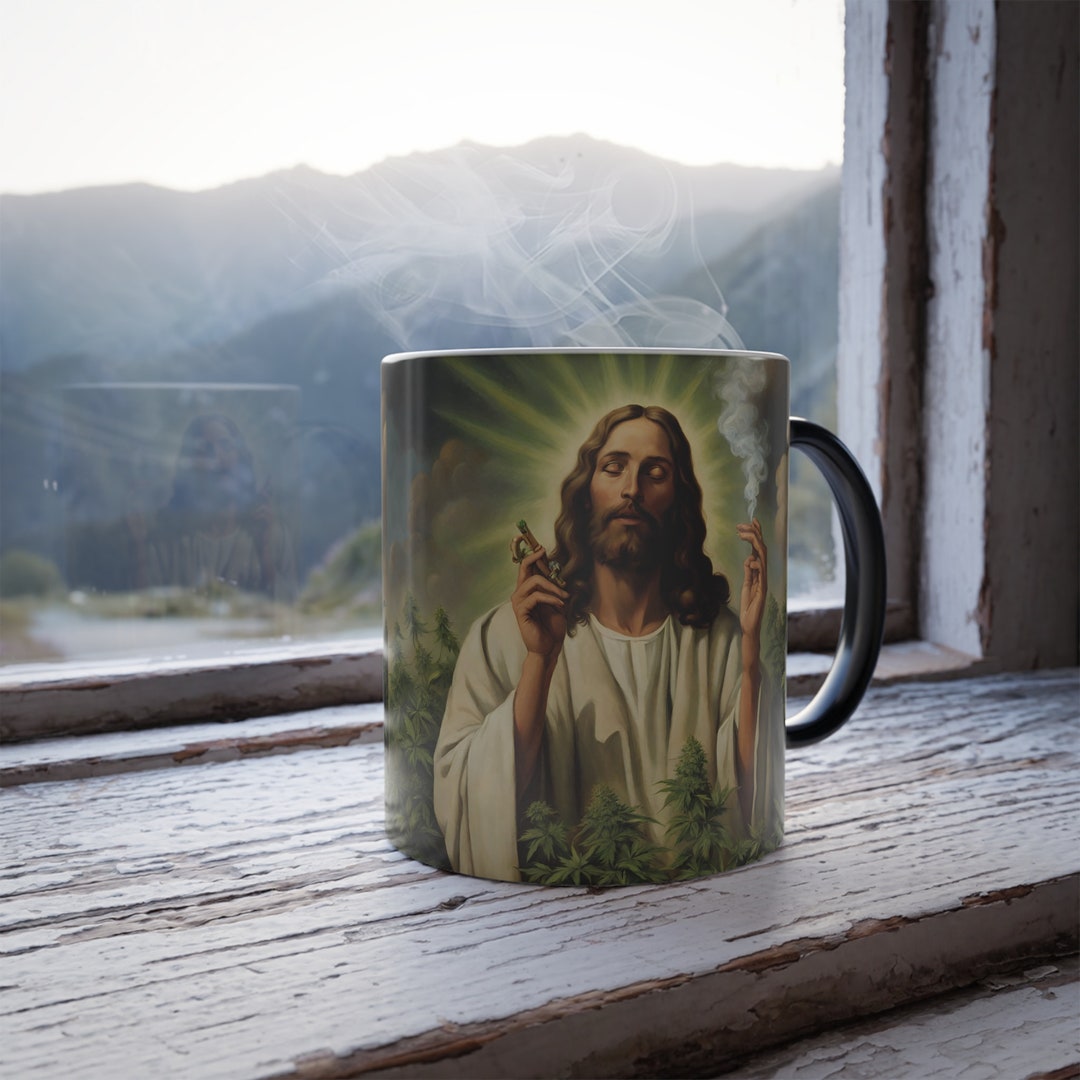 Marijuana Mugs Jesus Smoking Weed Color Morphing Mug Joke - Etsy