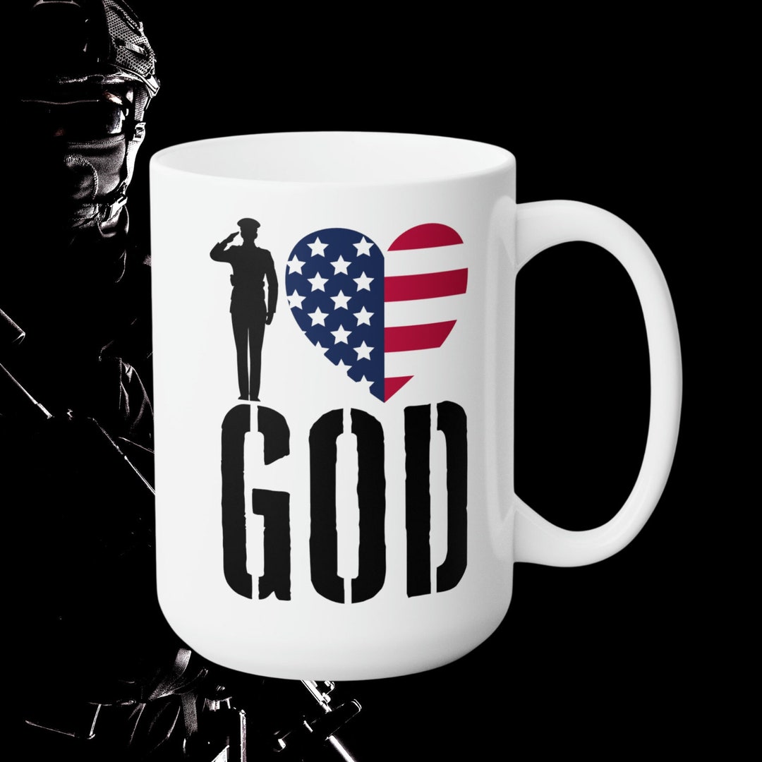 I HEART GOD, American Heart, 15 Oz Mug, God, Jesus, Religion, Military ...