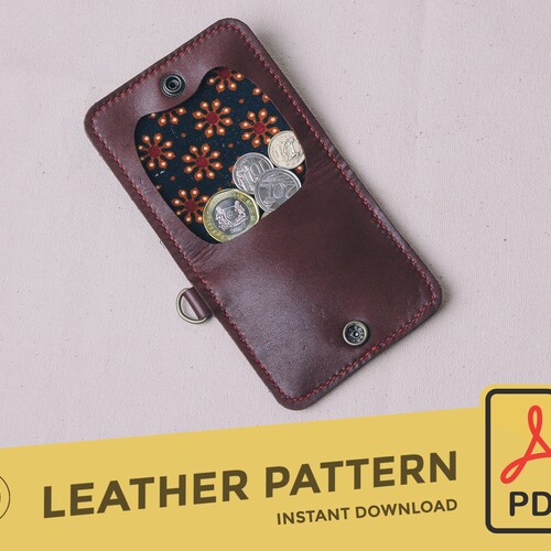 Leather Coin Pouch Template Pattern PDF Leather Crafting - Etsy