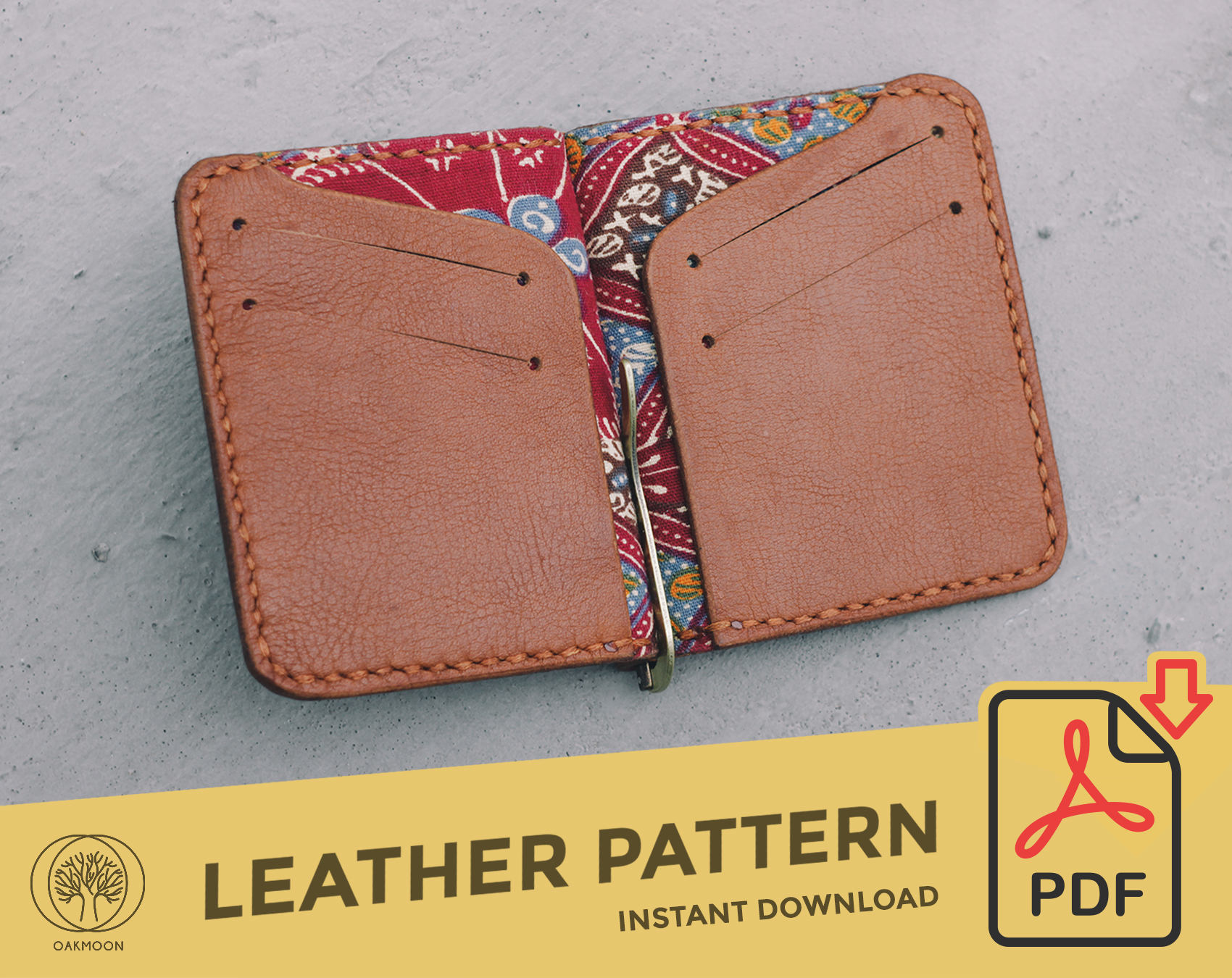 Money Clip Wallet \\ Template Pattern PDF \\ Leather Crafting \\ PDF ...