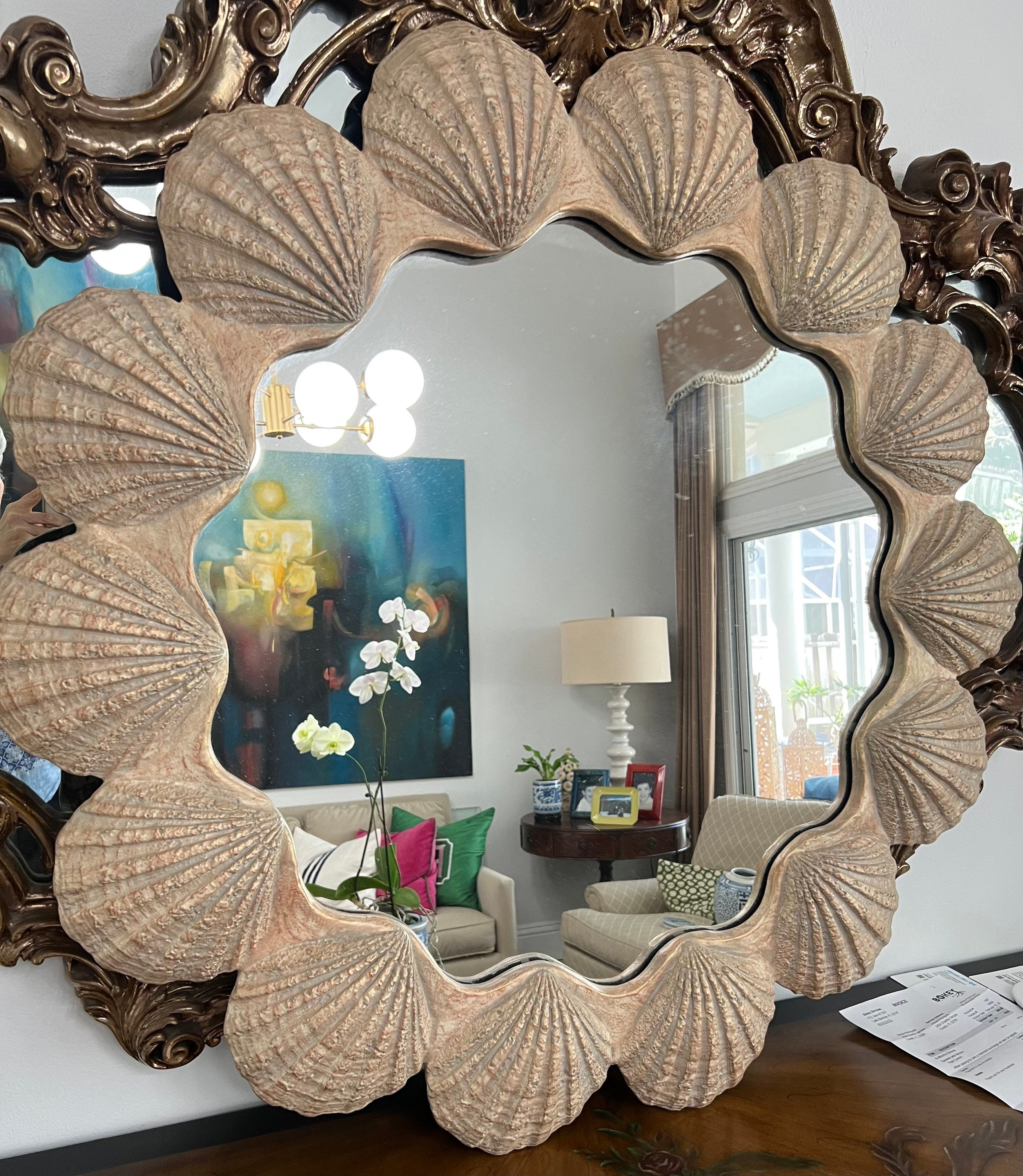 Palm Beach Style Large Shell Form Mirror - Etsy