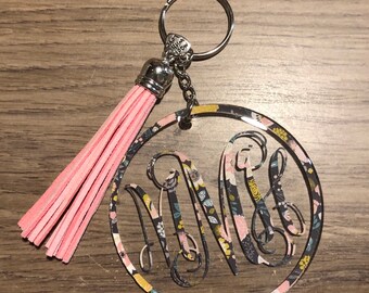 Monogrammed keychain | Etsy