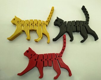 Whimsical Articulating Cat Fidget Toy 3D Printed, Adorable Kitty Design ...
