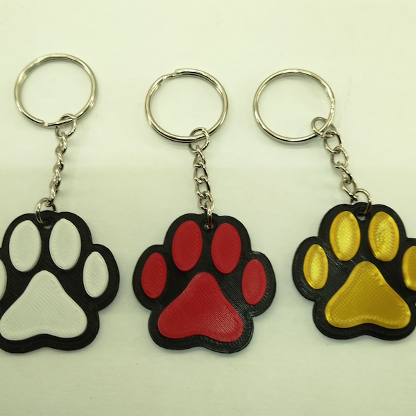3d Printed Paw Print Keychain - Etsy