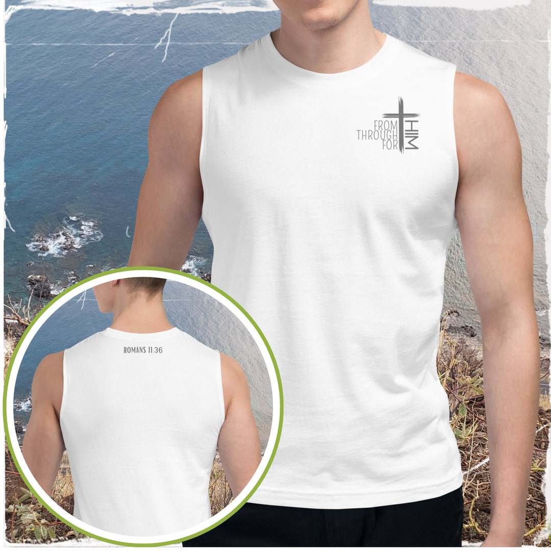 Christian Tank Top - Muscle Shirt - Gray Fromhim1136 Cross (front ...