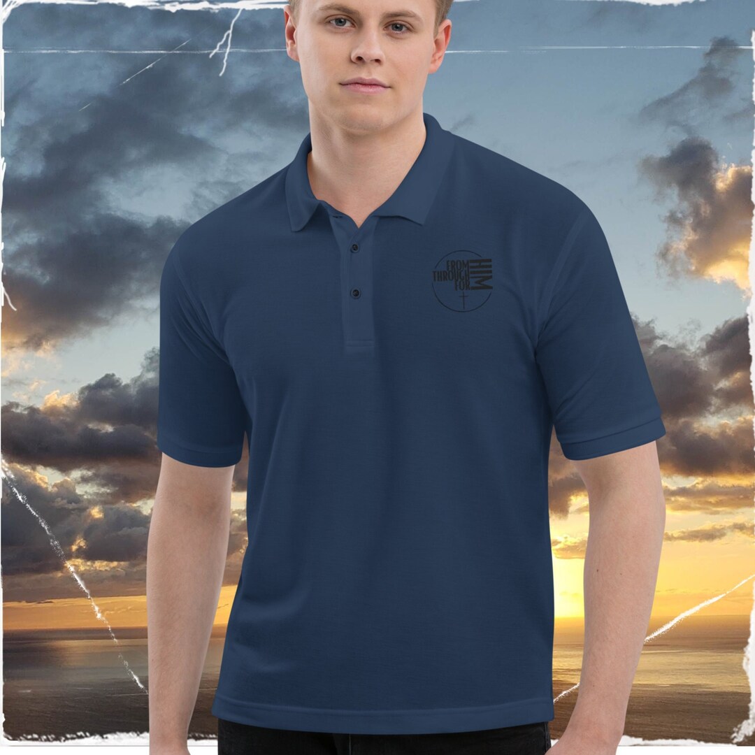 Christian Polo Shirt Embroidered Black Fromhim front Christian Clothing ...