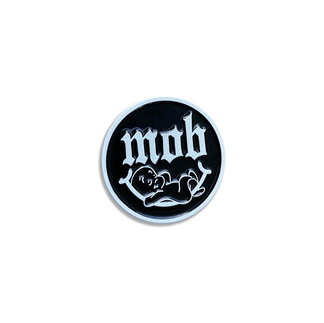 Mob Soft Enamel Pin (black) for (hats, Bags, Vest, Jackets, Beanies ...