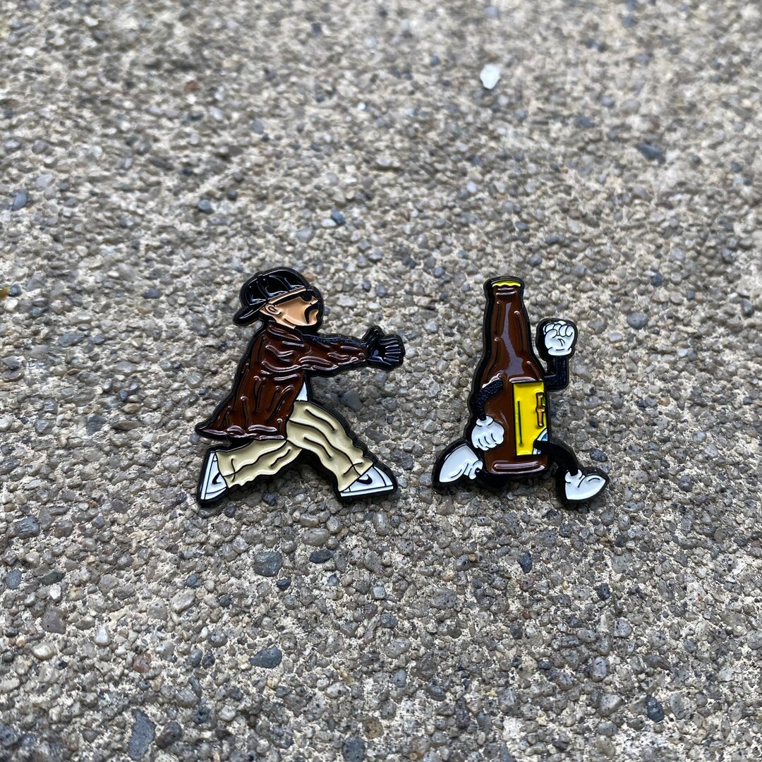 Foo Chasing Beer Soft Enamel Pin Set (cartoon) for (hats, Bags, Vest ...