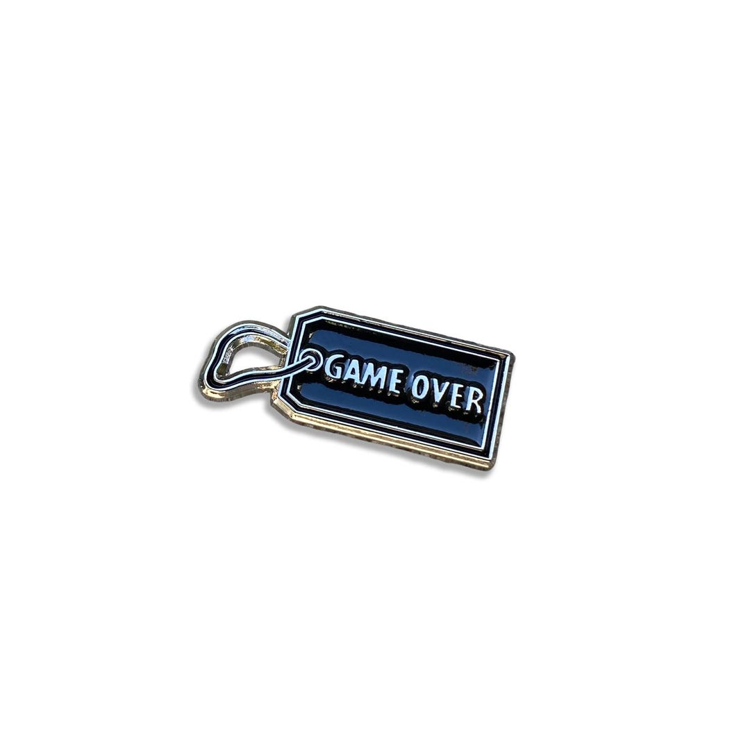 Game Over Enamel Pin, 1 Inch, Silver & Black Toe Tag - Etsy