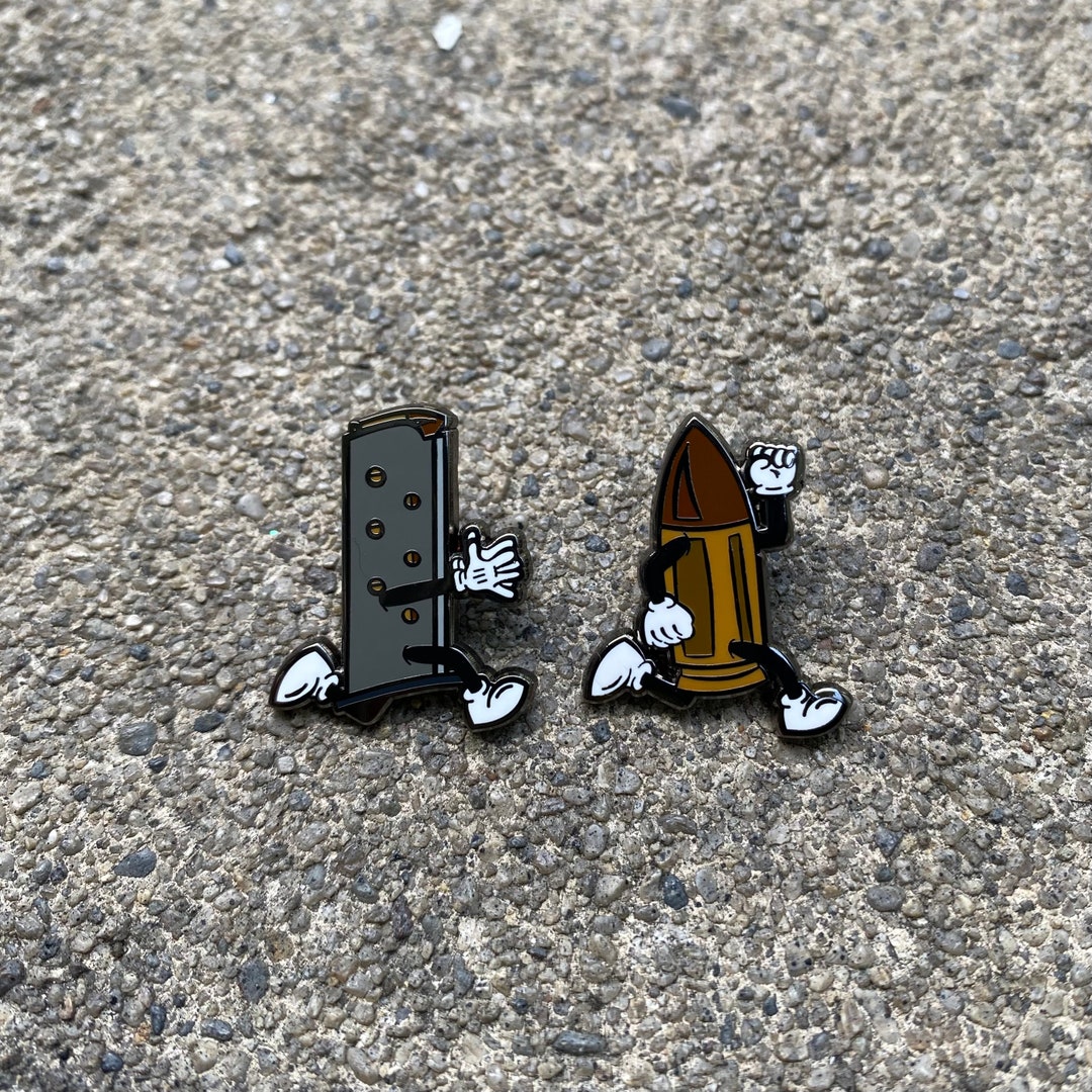 Mag Chasing Bullet Hard Enamel Pin Set - Etsy