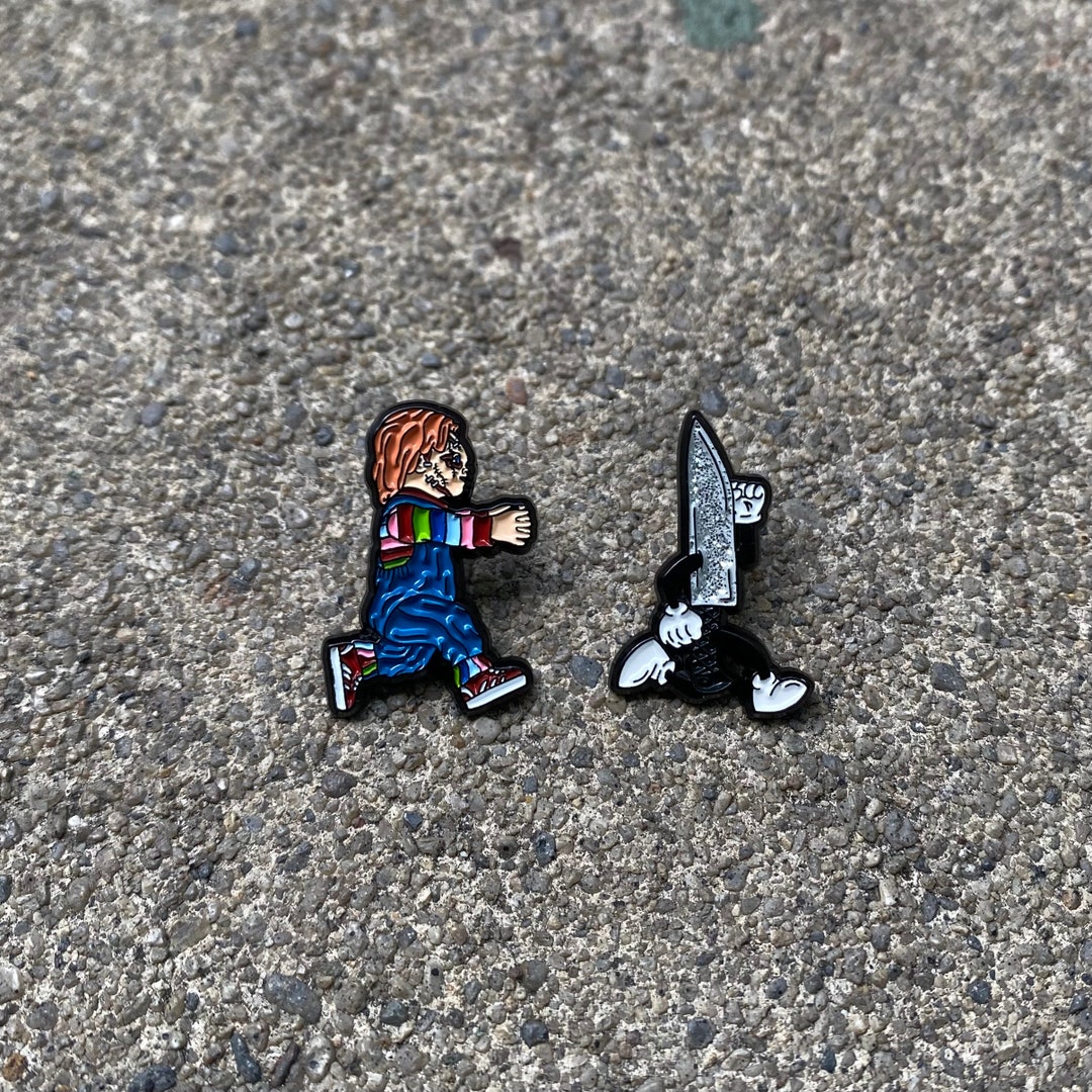 Cartoon Doll Chasing Knife Soft Enamel Pin Set for hats, Bags, Vest ...