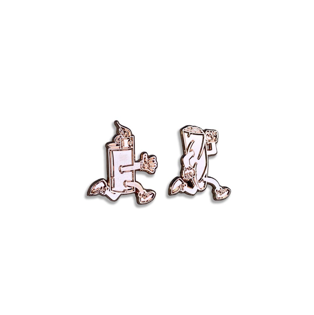 Cartoon Lighter & Blunt / Joint Enamel Pin, 1 Inch, Rose Gold - Etsy