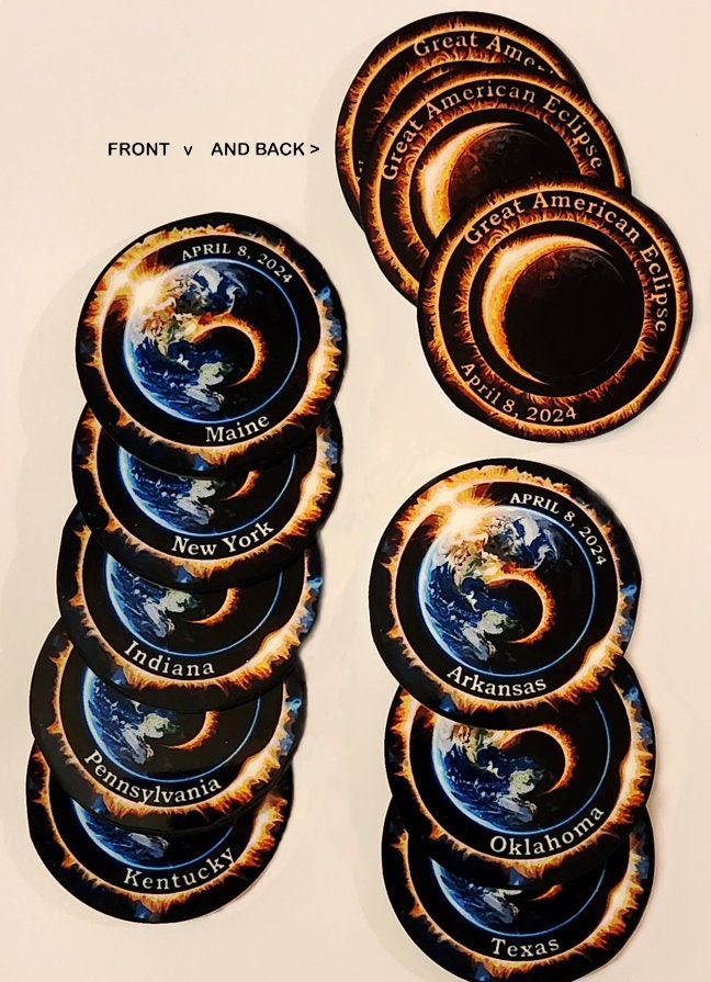 Full Color Solar Eclipse Coin or Token Great American Eclipse April 8 ...