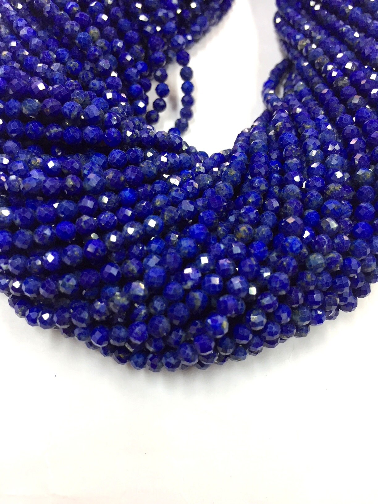 Natural Lapis Lazuli Faceted Rondelle Beads 3.5mm Lapis | Etsy