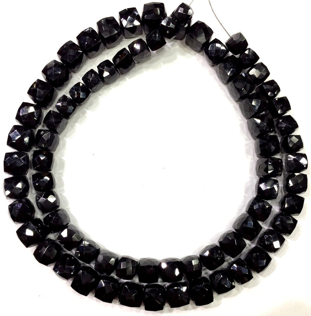 Aaa~natural Black Spinel Faceted Cube Beads Black Spinel Gemstone Beads ...