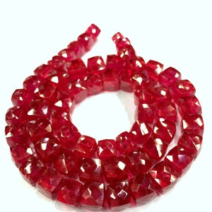 Extremely Beautiful~very Rare Ruby Corundum Faceted Cube Beads Ruby Box ...