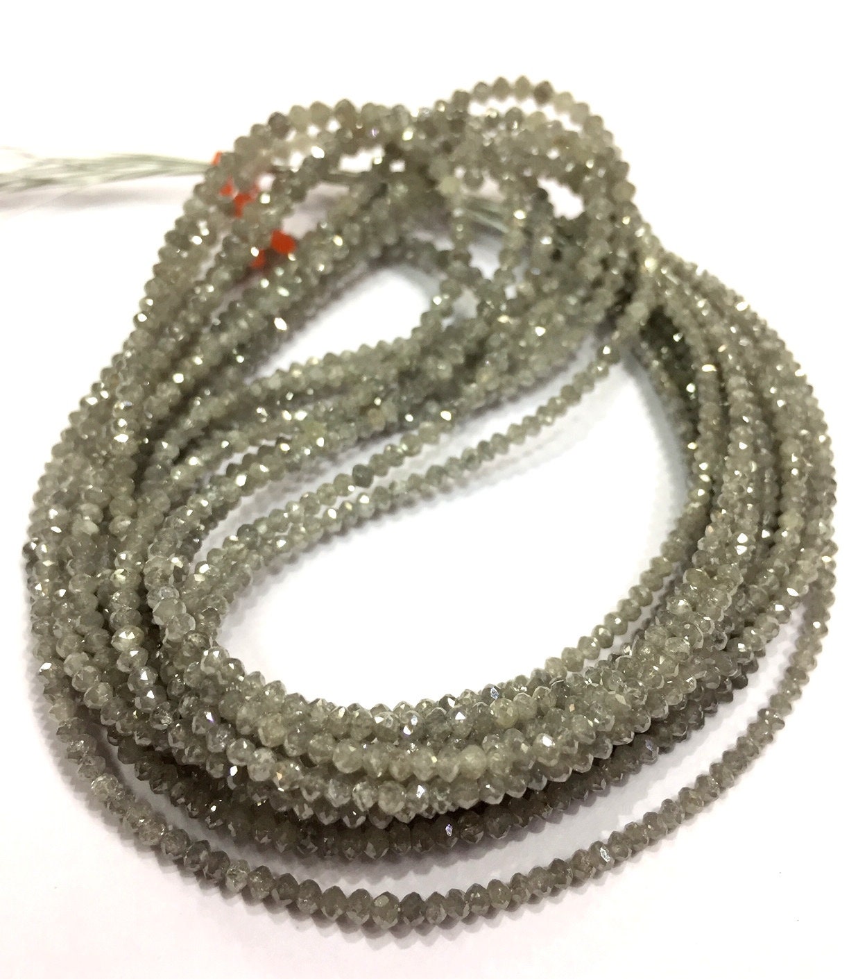 AAA QUALITY-Natural Grey Diamond Faceted Beads Sparkling | Etsy