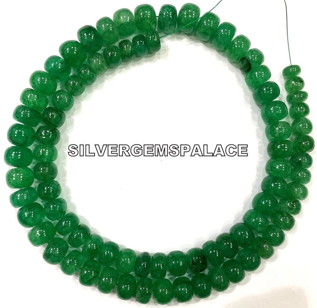 Extremely Rare~natural Emerald Smooth Rondelle Beads Emerald Gemstone ...