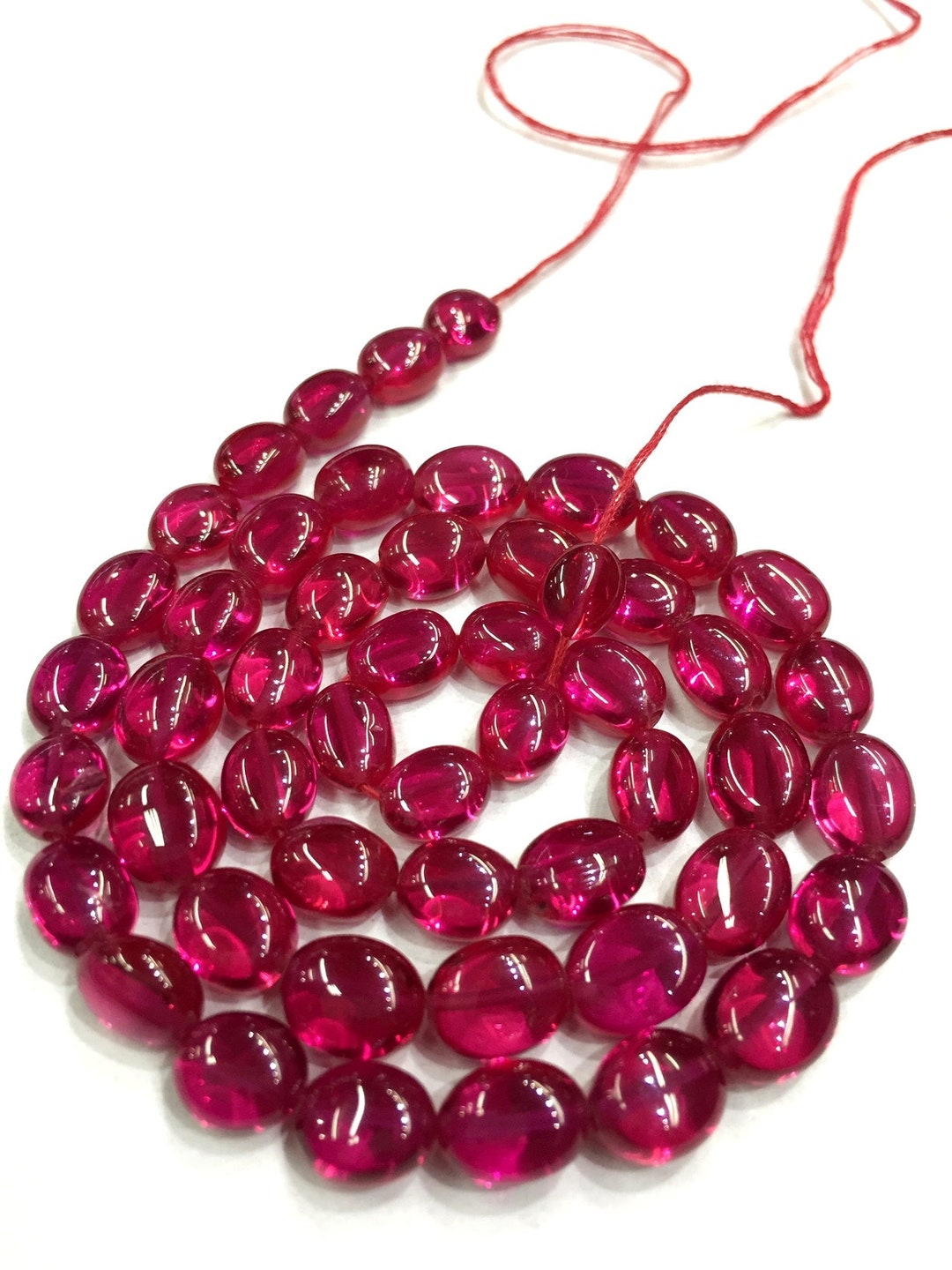 AAAA Qualityextremely Beautifulruby Corundum Oval Shape Beads Ruby ...