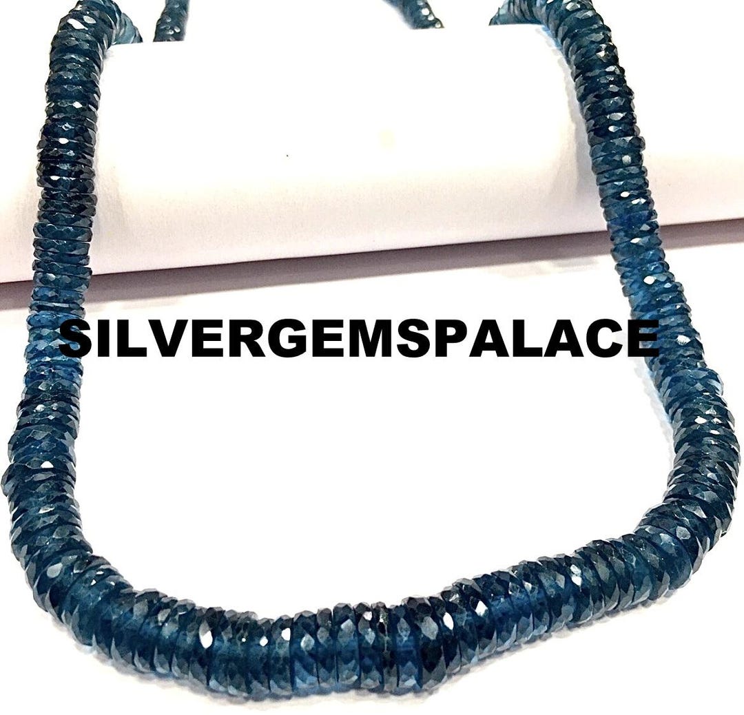 AAA+ London Topaz Faceted Tyre Beads London Topaz Heishi Beads London ...