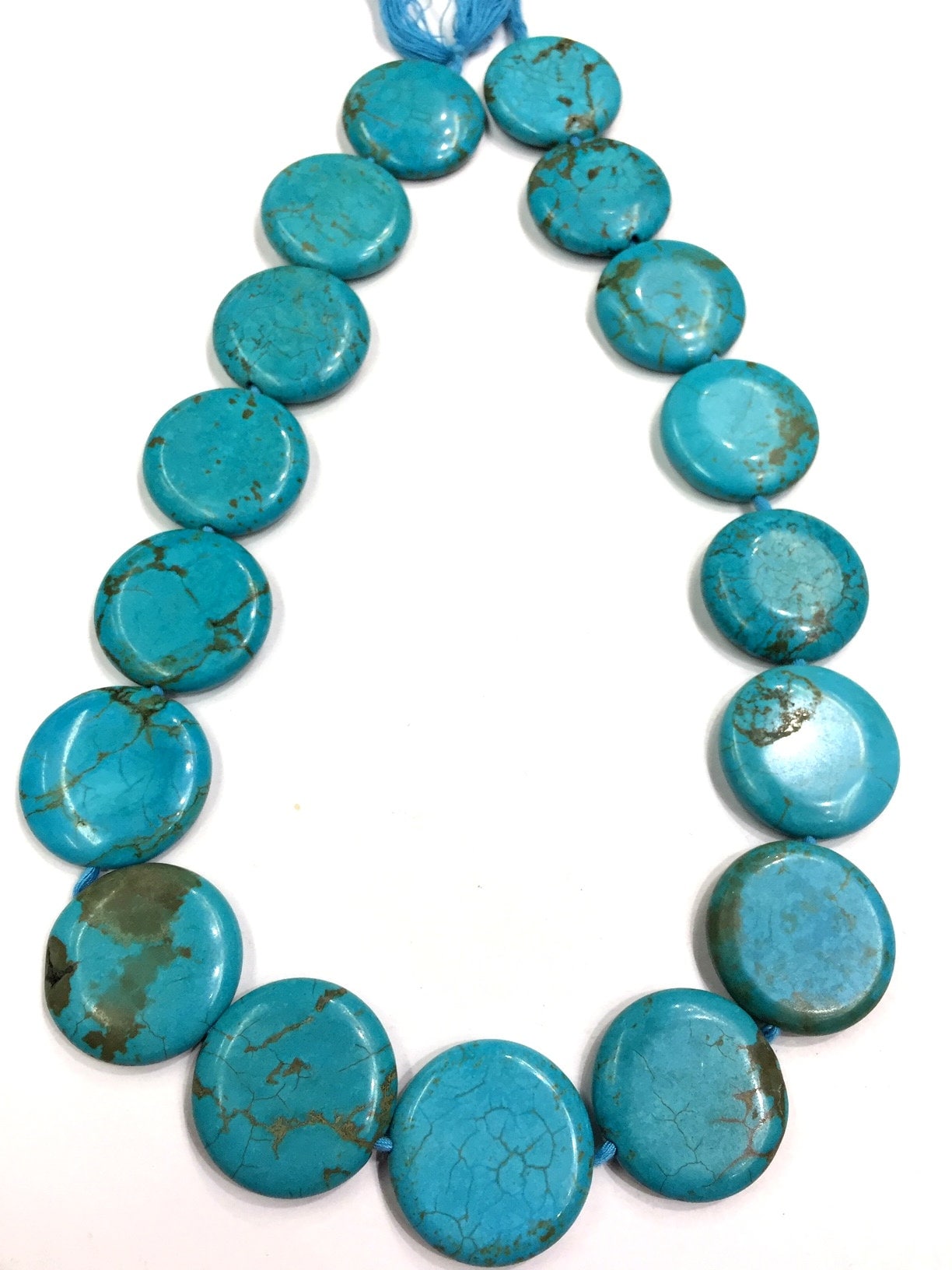 Natural Very Rare Turquoise Smooth Coin Shape Beads Big Size | Etsy