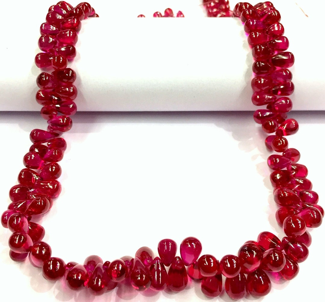 AAAA+ Quality~~extremely Beautiful~~ruby Corundum Teardrop Shape Beads ...