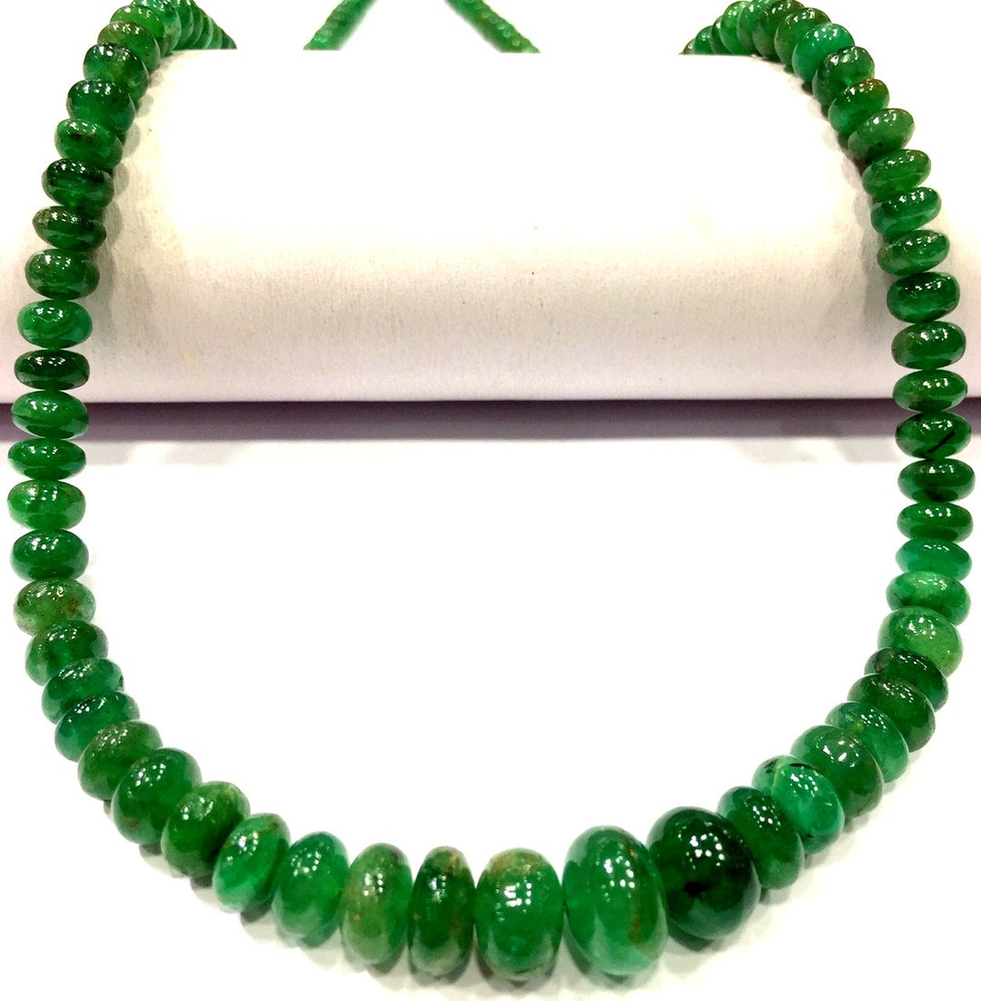 Extremely Rare~aaa~natural Zambian Emerald Smooth Rondelle Beads Large ...