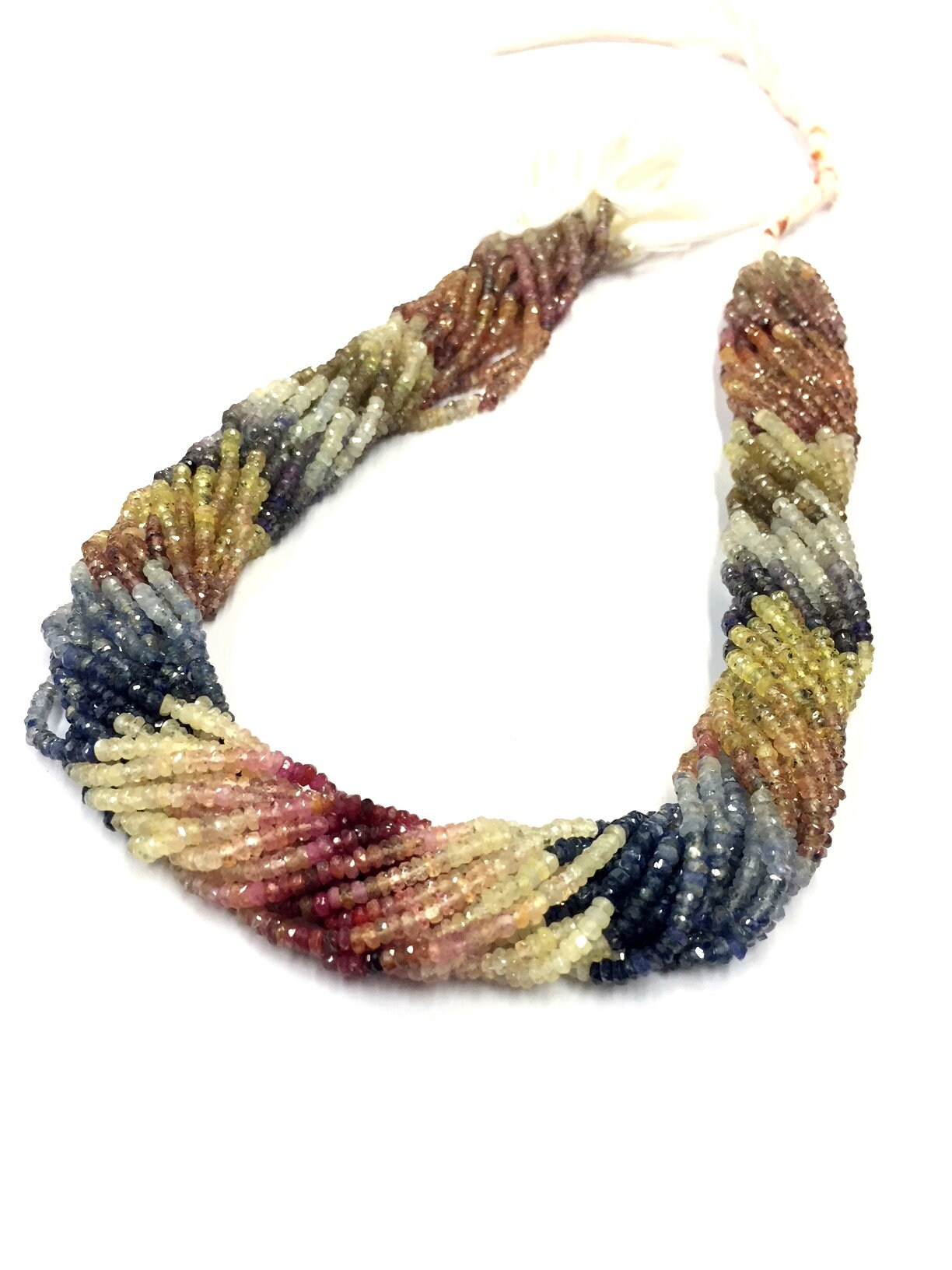 Natural Stone Multi Sapphire Faceted Beads Rondelle Shape 3mm Gemstone ...